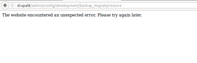 The website encountered an unexpected error. [#2697389] | Drupal.org